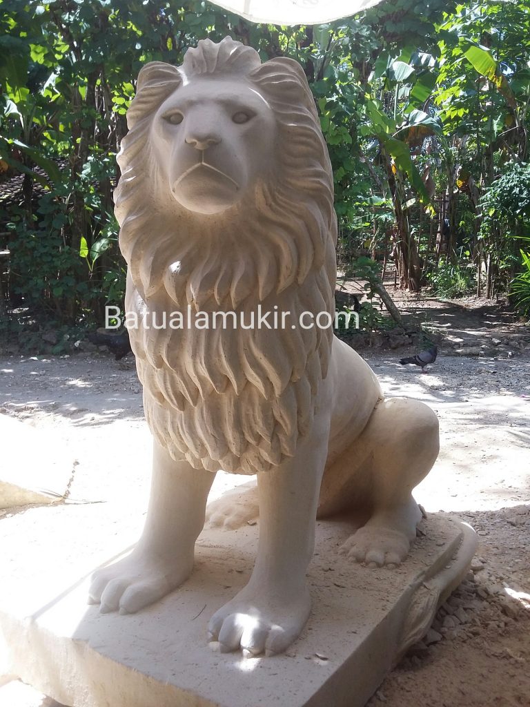patung singa, batu ukir, watu jogja, batu alam jogja motif patung